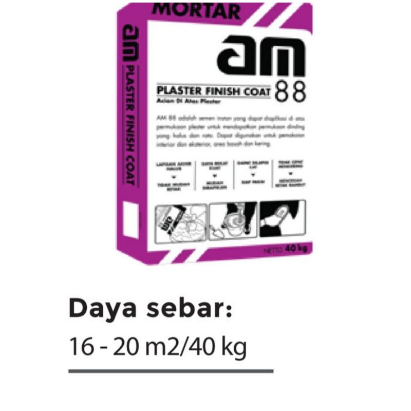 Jual AM 88 Semen Instan Acian Dinding diatas Plaster 40kg | Shopee ...