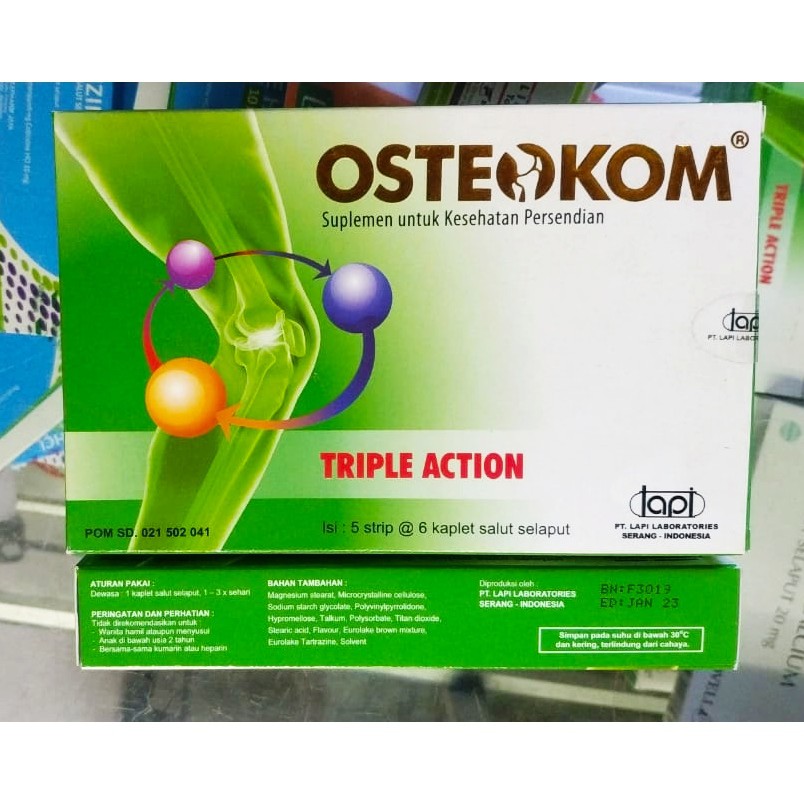 Jual OSTEOKOM Triple Action - 30 Kaplet - Obat Osteoarthritis - Lapi ...