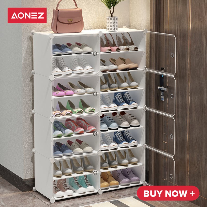 Jual AONEZ rak sepatu susun plastik DIY Portable Lemari Plastik Premium ...