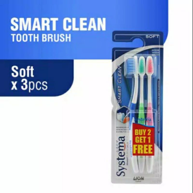 Jual SYSTEMA Sikat Gigi Smart Clean Soft isi 3 | Shopee Indonesia