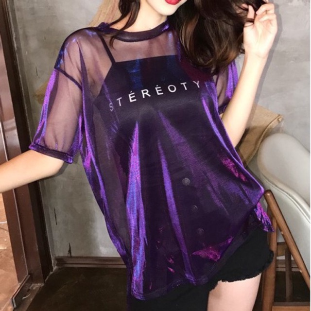 Jual arbelacloth - Light Purple Mesh Top (2-piece) / sheer top ...