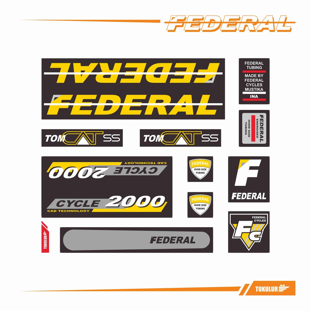 Jual STIKER DECAL SEPEDA FEDERAL TOM CAT MODEL 3 | Shopee Indonesia