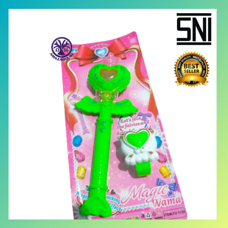 Jual Mainan tongkat peri bidadari motif karakter bisa nyala plus gelang ...