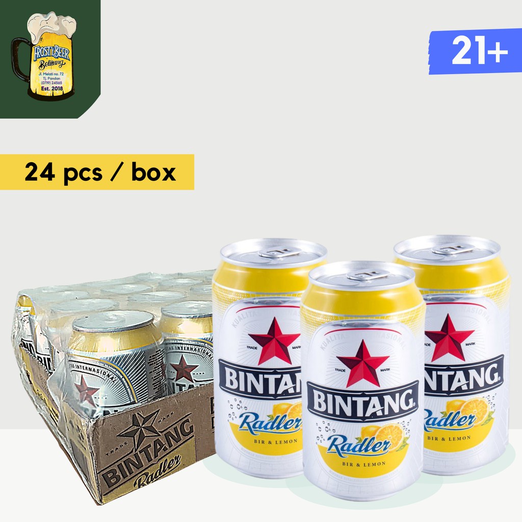 Jual Bintang Radler Lemon 320 ml Can - isi 24 per box dus - Beer ...