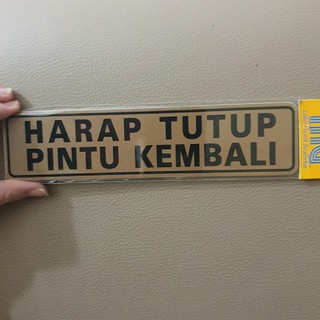 Jual Stiker Sticker Tempel Tulisan Harap Tutup Pintu Kembali | Shopee ...