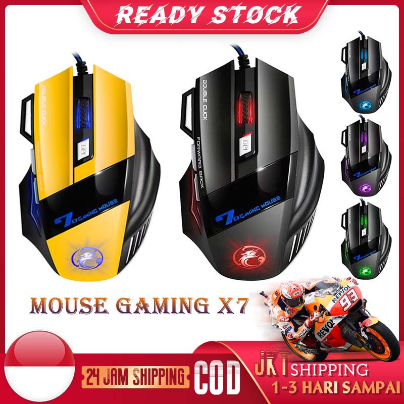 Jual Mouse Gaming X7 LED/Mouse Competitive Game notebook Kabel USB ...