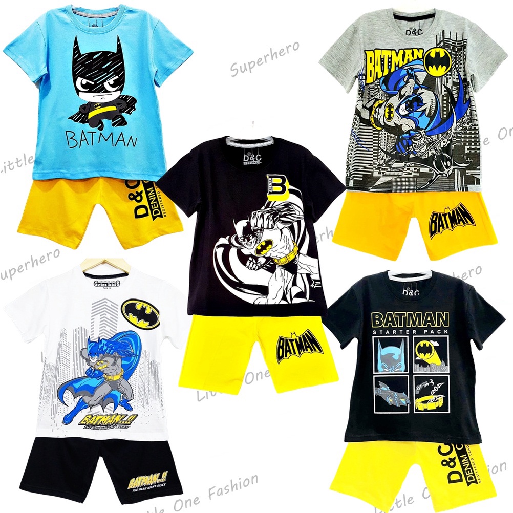 Jual Setelan Baju anak Karakter Motif Superhero Batman Biru | Shopee ...