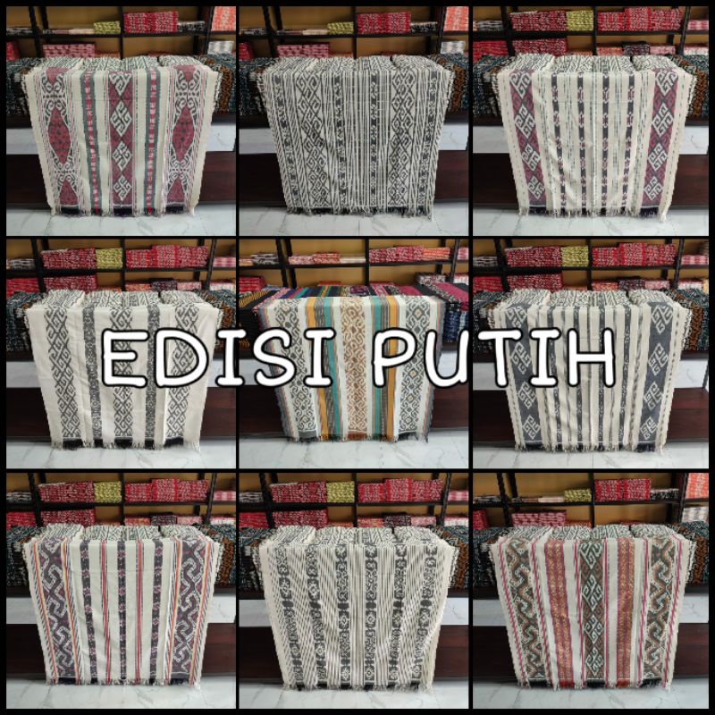 Jual Kain Tenun Ikat Troso Jepara Edisi Warna Putih | Shopee Indonesia
