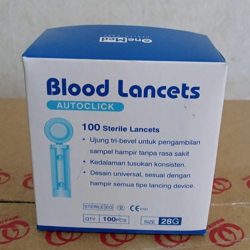 Jual Onemed Blood Lancet 28G isi 100 pcs Alat Cek Darah | Shopee Indonesia