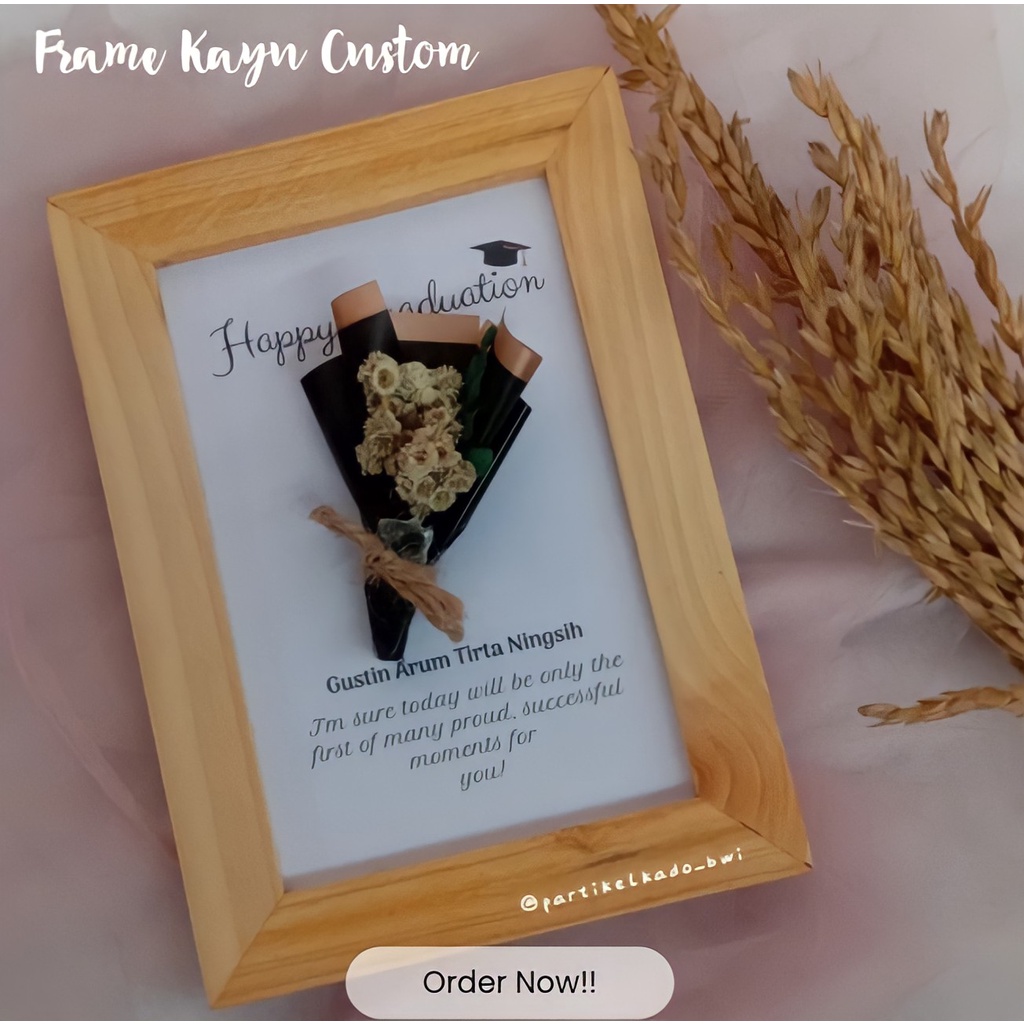 Jual Gift Frame Kayu Custom Wisuda | Sempro | UlangTahun | Wedding ...