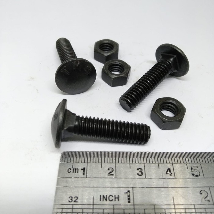 Jual Baut CB 5/16'' x 1 1/4'' Baut Pagar Baut Bumper Carriage Bolt Bemper Pagar truk Baja Hitam ...