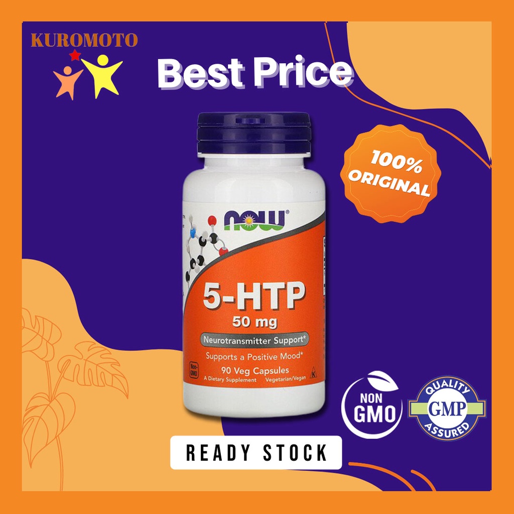 Jual NOW 5 HTP 50mg 90capsules dan 100mg 60capsules 5-HTP for Positive ...