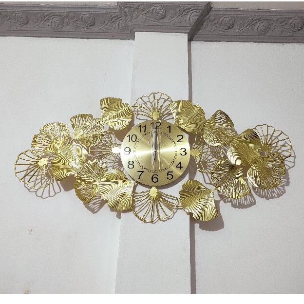 Jual jam dinding GOLD / jam dinding warna emas mewah besar /Jam besi ...