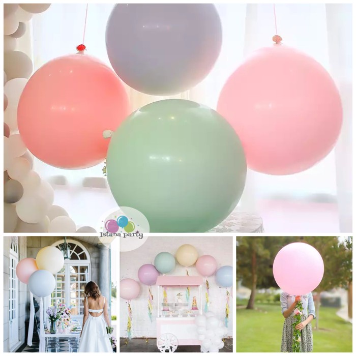 Jual Balon latex macaron jumbo / balon latex pastel 18 inch | Shopee ...