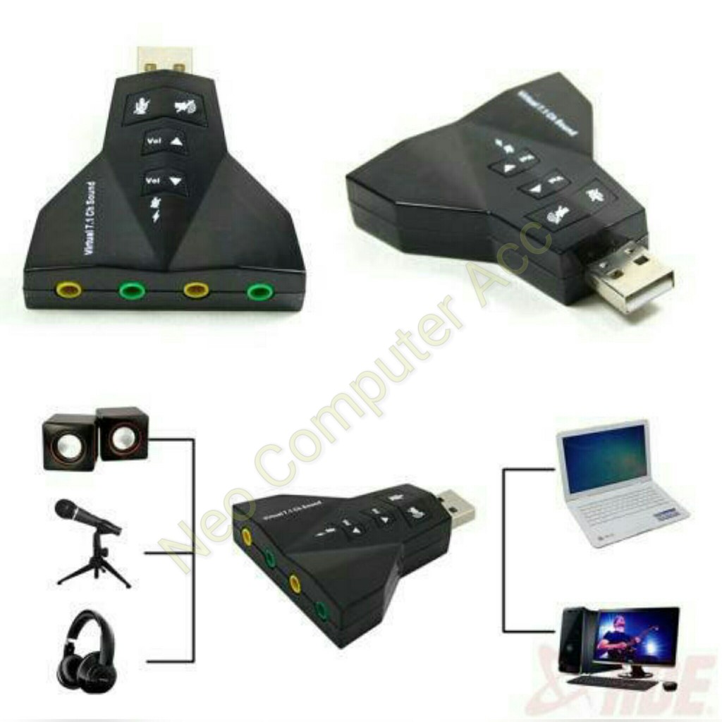 SOUND CARD SOUNDCARD USB 7.1 DOUBLE HEADSET | Shopee Indonesia