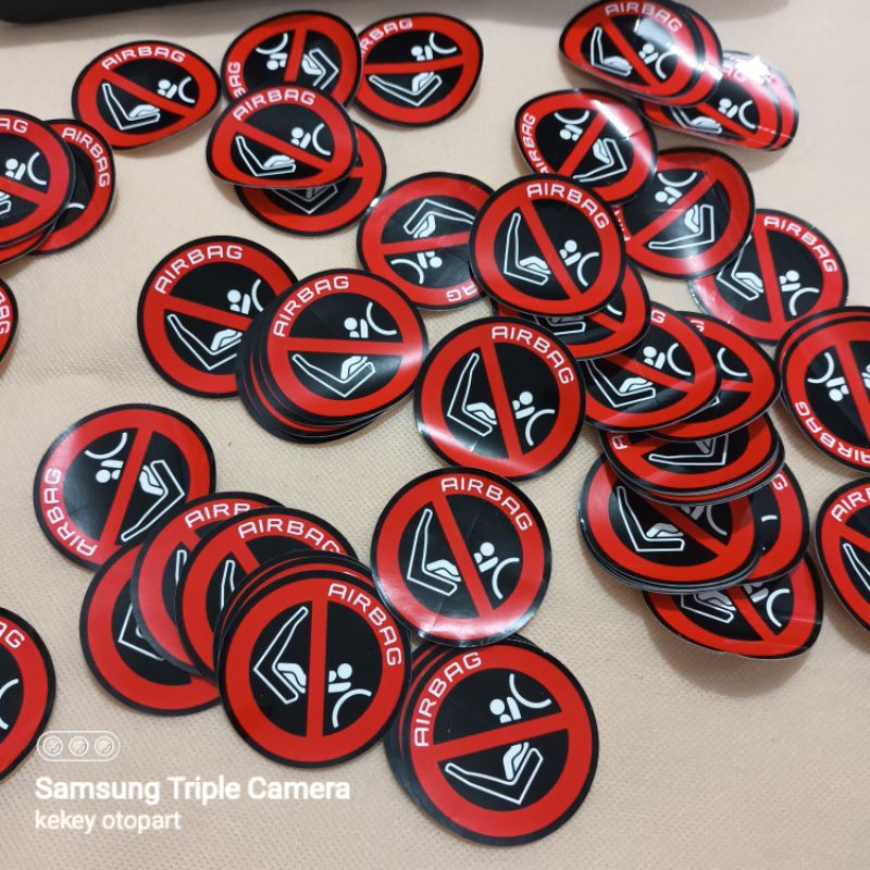 Jual stiker JDM airbag mobil universal 3 WARNA sudah ada perekatnya ...