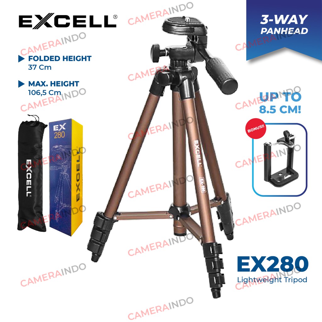 Jual Tripod Excell EX 280 plus holder for Camdig actioncam dan Hp | Shopee Indonesia