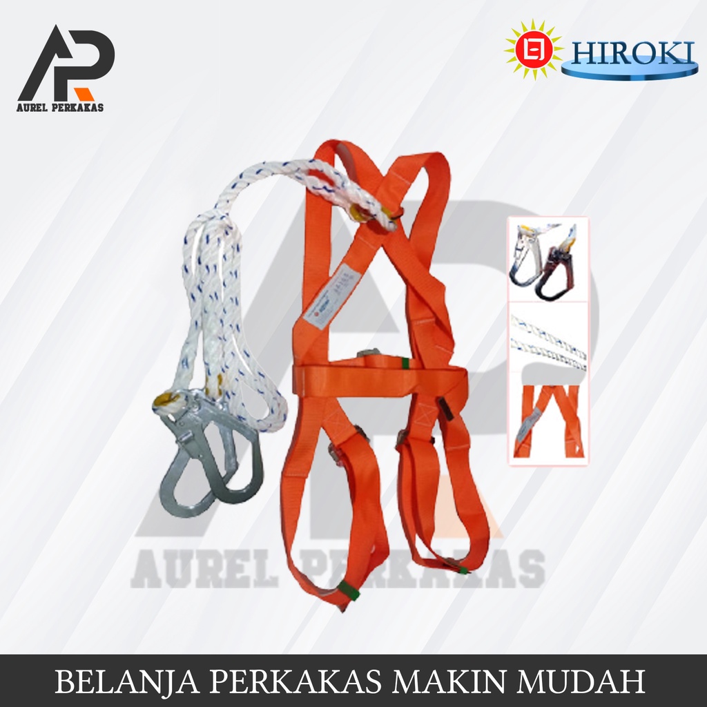 Jual HIROKI Safety Belt Full Body Harness Double Hook Panjat Tebing ...