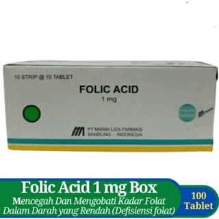 Jual Folic Acid 1mg Box isi 100 tablet / Asam folat | Shopee Indonesia