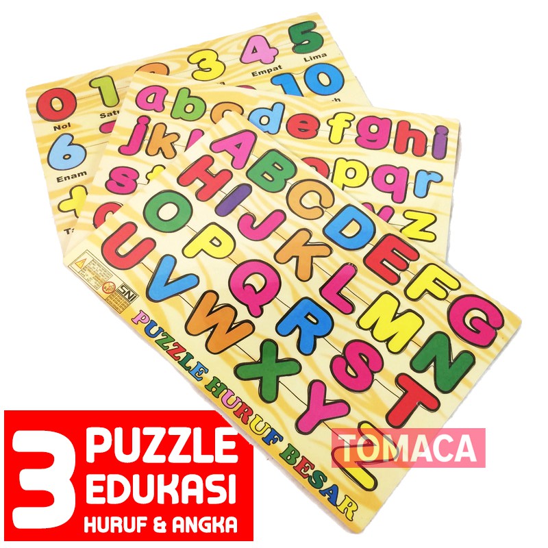 Jual Paket Mainan Edukasi Anak Puzzle Kayu Abjad Alphabet Huruf Kecil ...