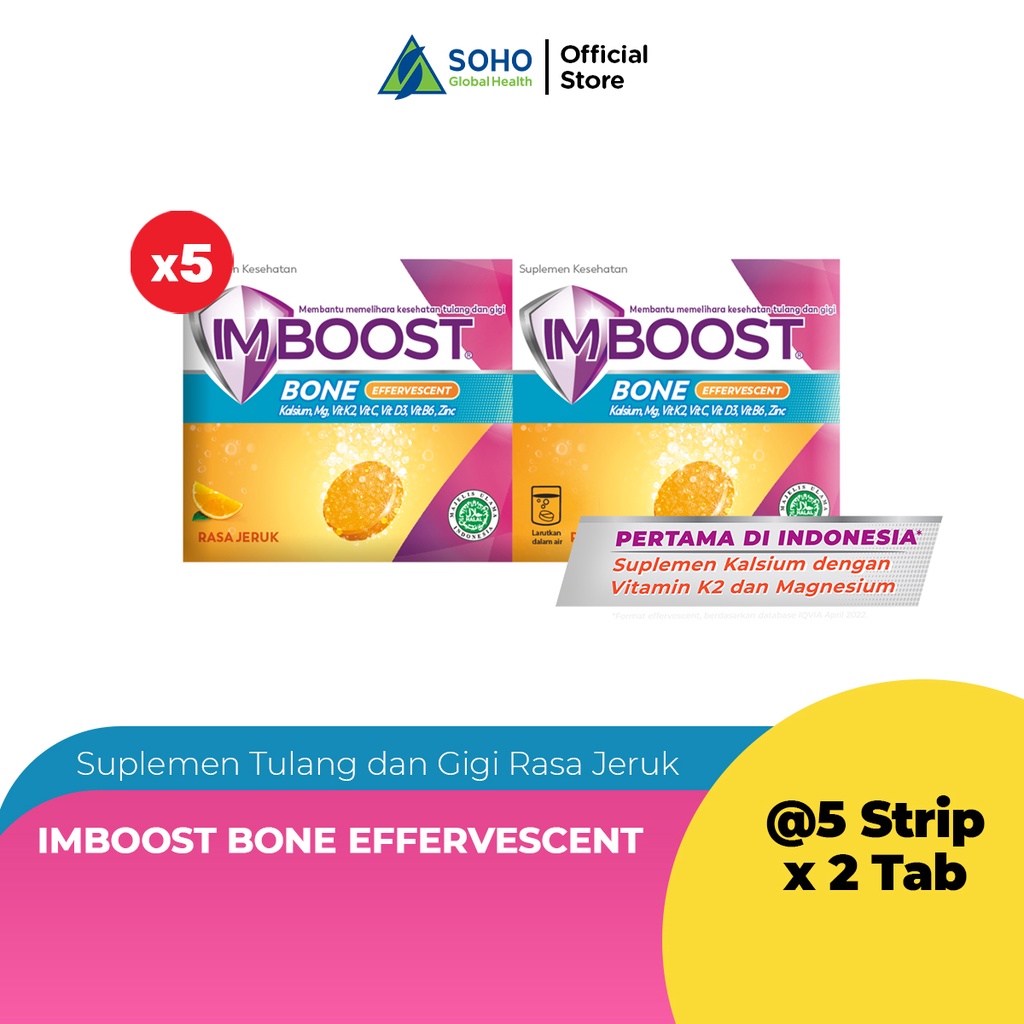 Jual Imboost Bone Effervescent @5 Strip x 2 Tab | Shopee Indonesia