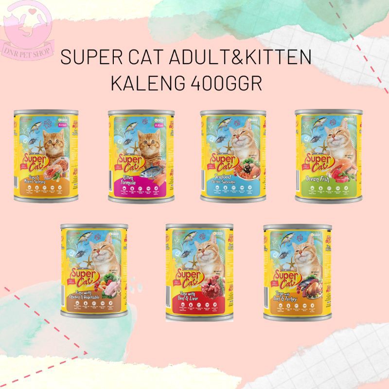 Jual SUPER CAT MAKANAN KUCING BASAH KALENG 400gr / WETFOOD SUPERCAT ...