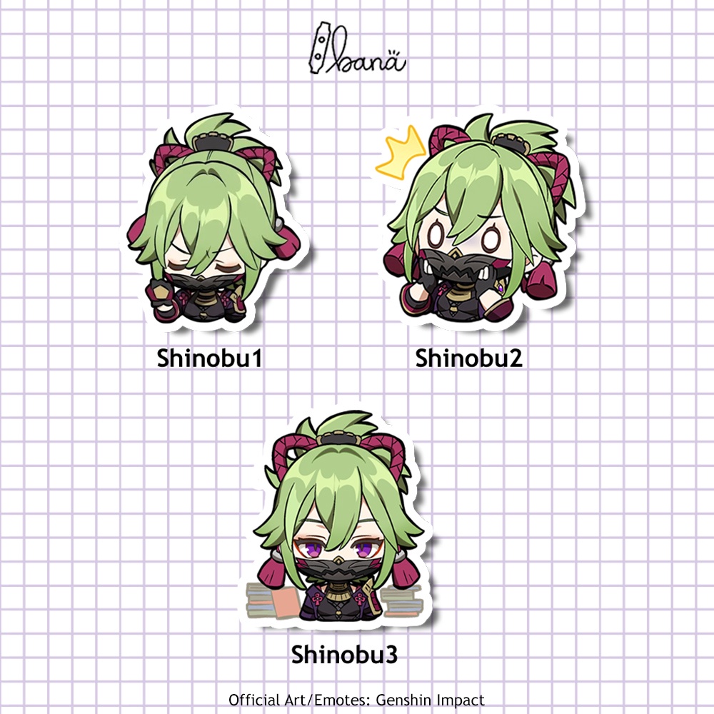 Jual Stiker Genshin Impact KUKI SHINOBU Sticker Vinyl Waterproof Bijian ...