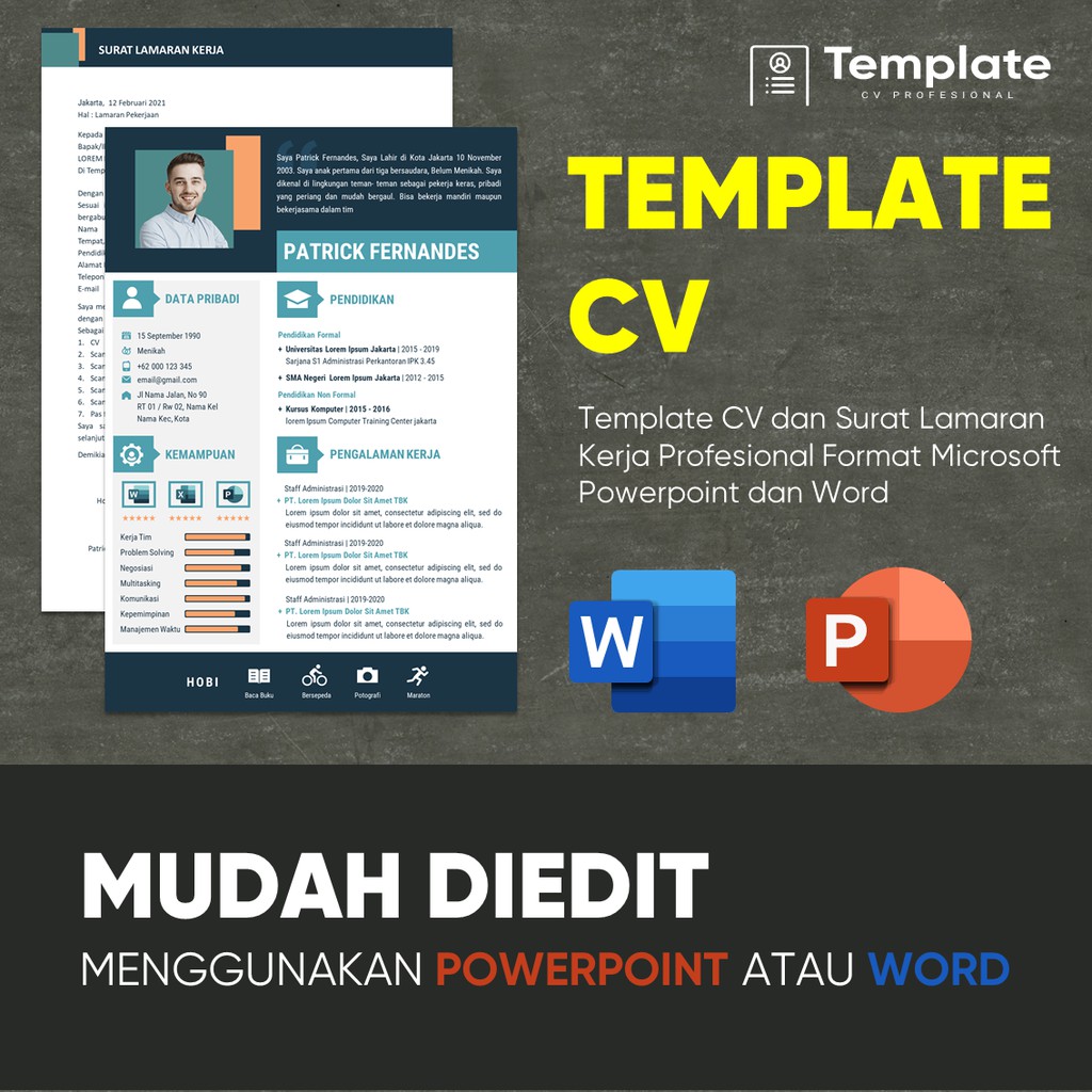 TEMPLATE CV FORMAT WORD & POWERPOINT | Shopee Indonesia