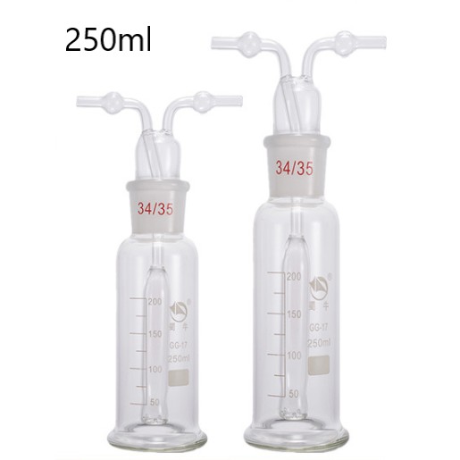 Jual SHUNIU Gas Washing Bottle Lab / Botol Cuci Laboratorium 250 ml ...