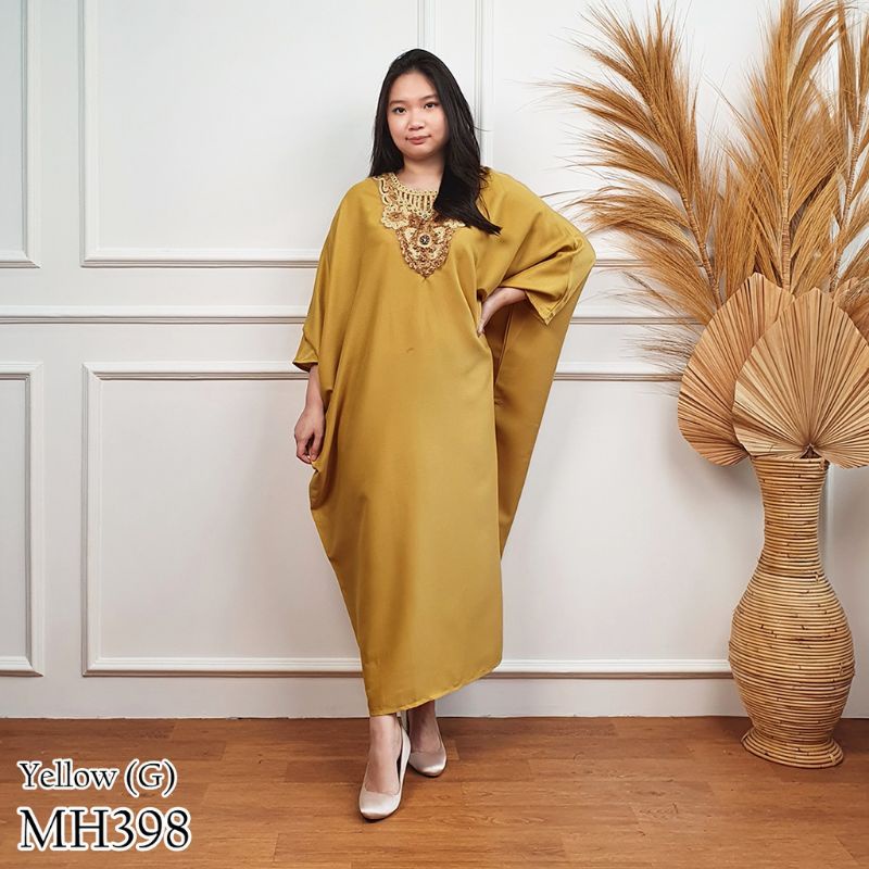 Jual MH398 Kaftan Dress Payet Dada Hijab Friendly | Shopee Indonesia