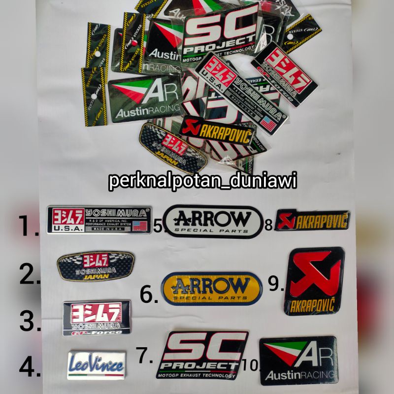 Jual STIKER EMBLEM LOGO AKRAPOVIC SC PROJECT AUSTIN RACING ARROW ...