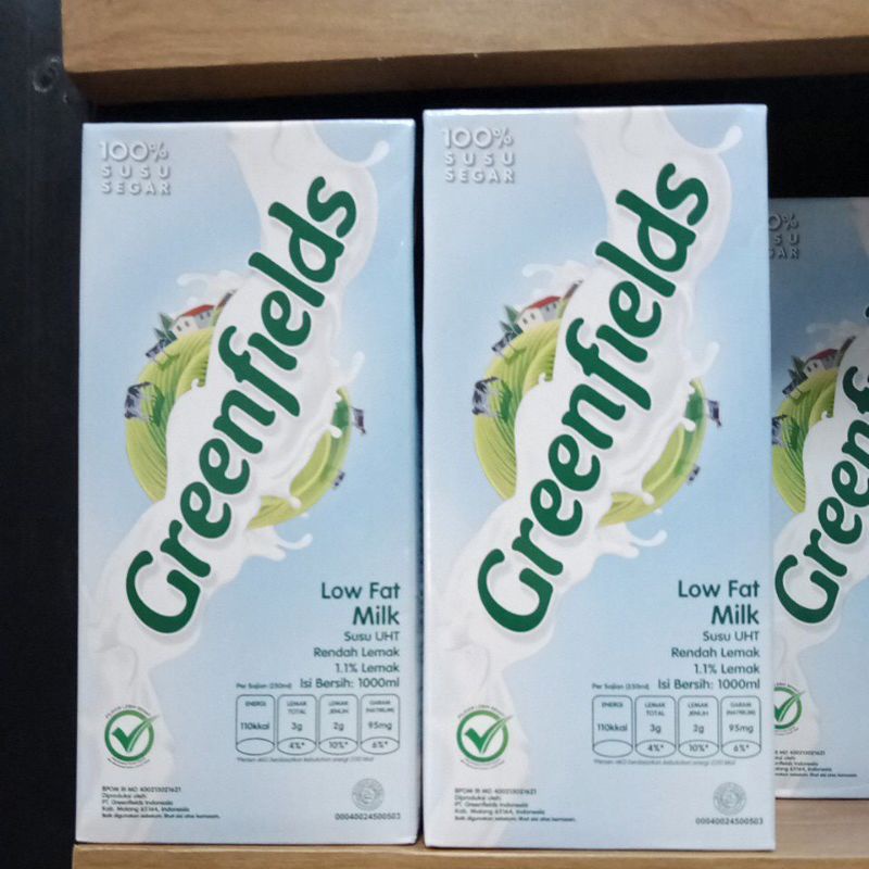Jual 0123 Greenfield UHT Milk Low Fat 1ltr - Susu Greenfields Rendah Lemak 1 liter | Shopee ...