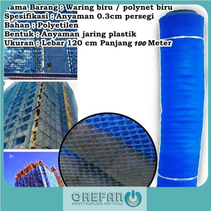 Jual JARING POLYNET BIRU PENGAMAN BANGUNAN PROYEK 120 cm x 100 m 1 ROLL ...