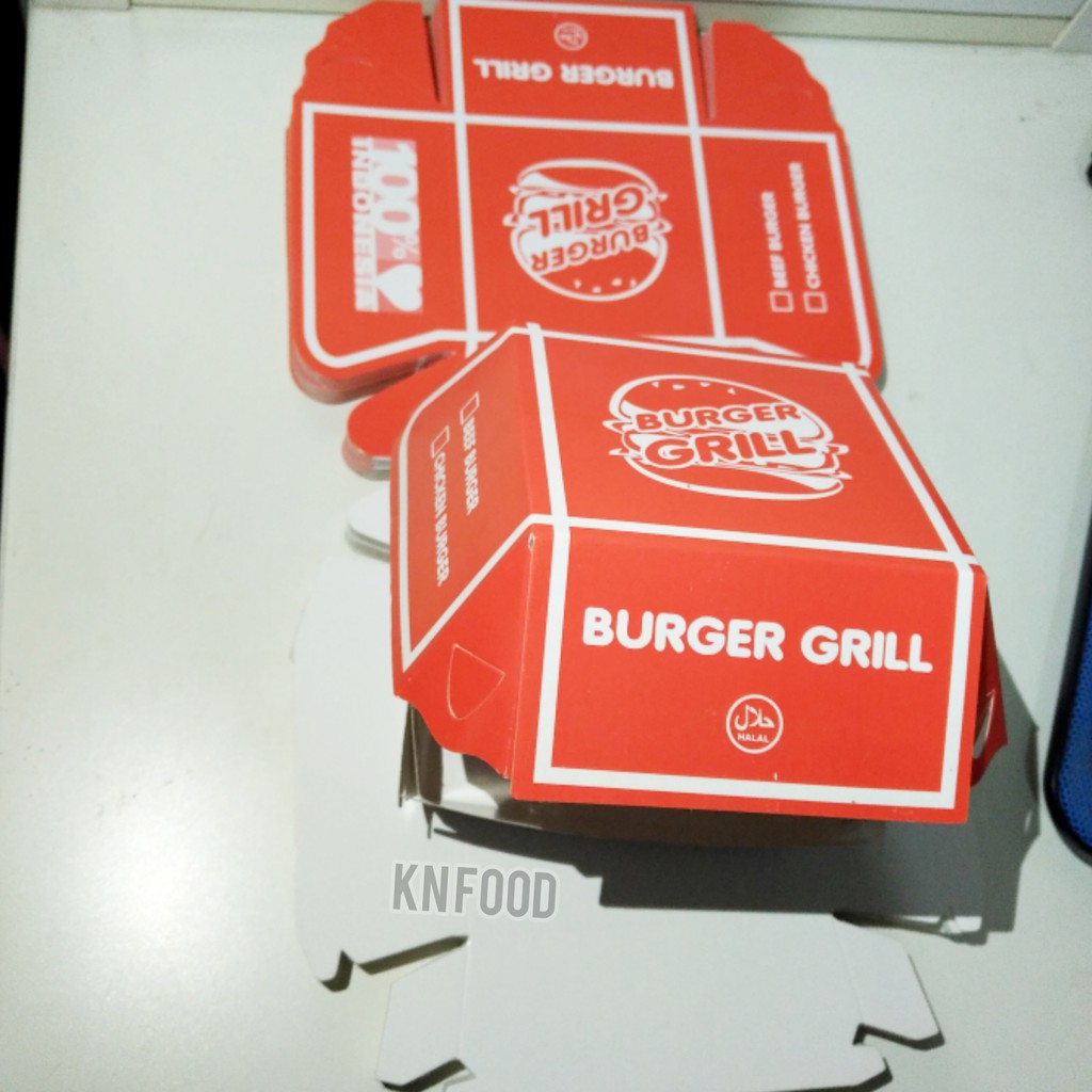 Jual Promo Box Burger Merah Besar-Kemasan Burger Besar 1 pack | Shopee ...