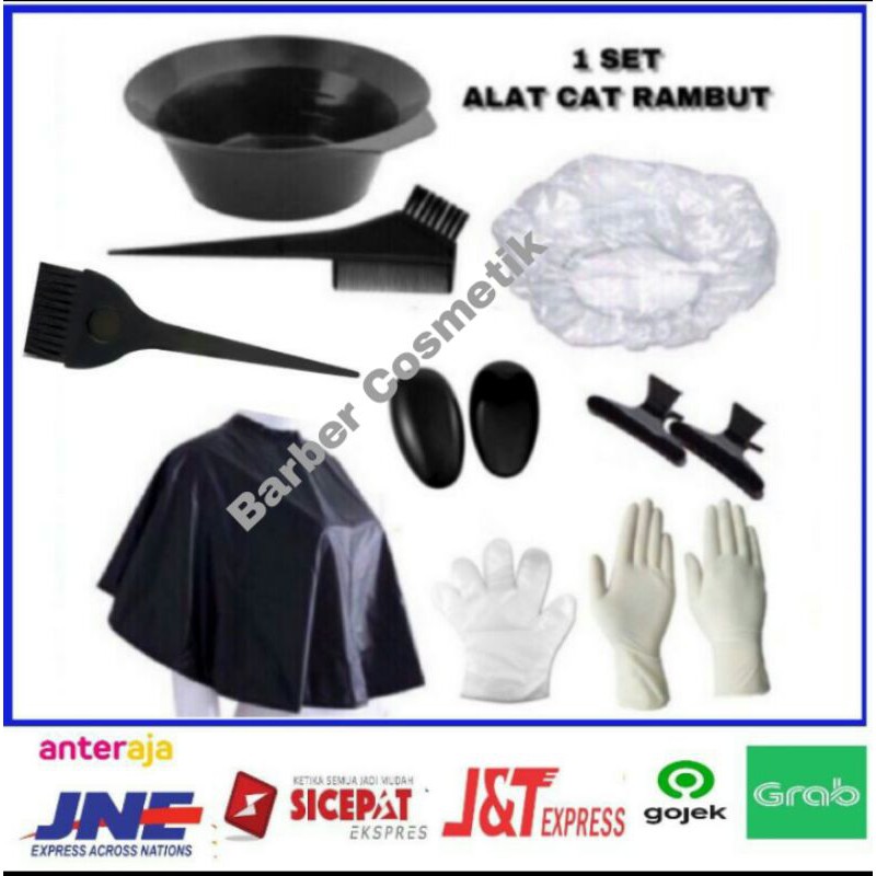 Jual alat cat rambut set mangkok sisir sarung tangan kuas pewarna ...