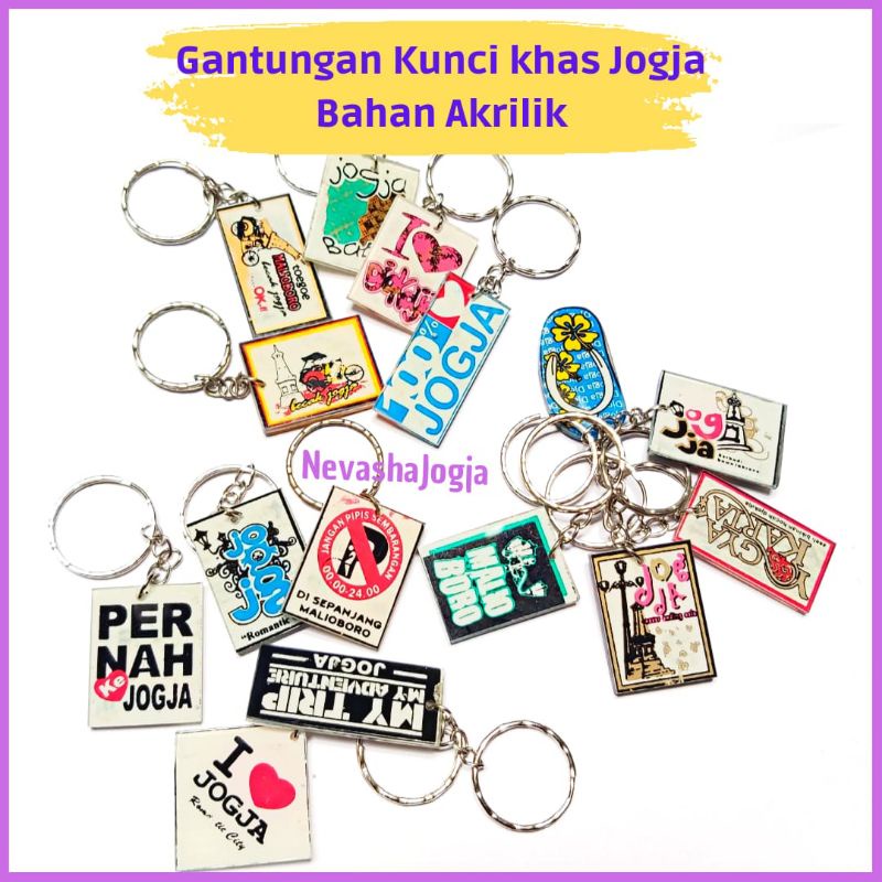 Jual (5pcs) Gantungan Kunci Akrilik Khas Jogja || Souvenir Oleh Oleh Malioboro Jogja | Shopee ...