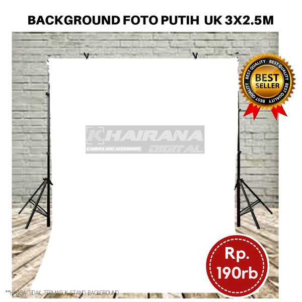 Jual Solusi Kain Background Backdrop Studio Foto 3x2.5m -PUTIH POLOS ...