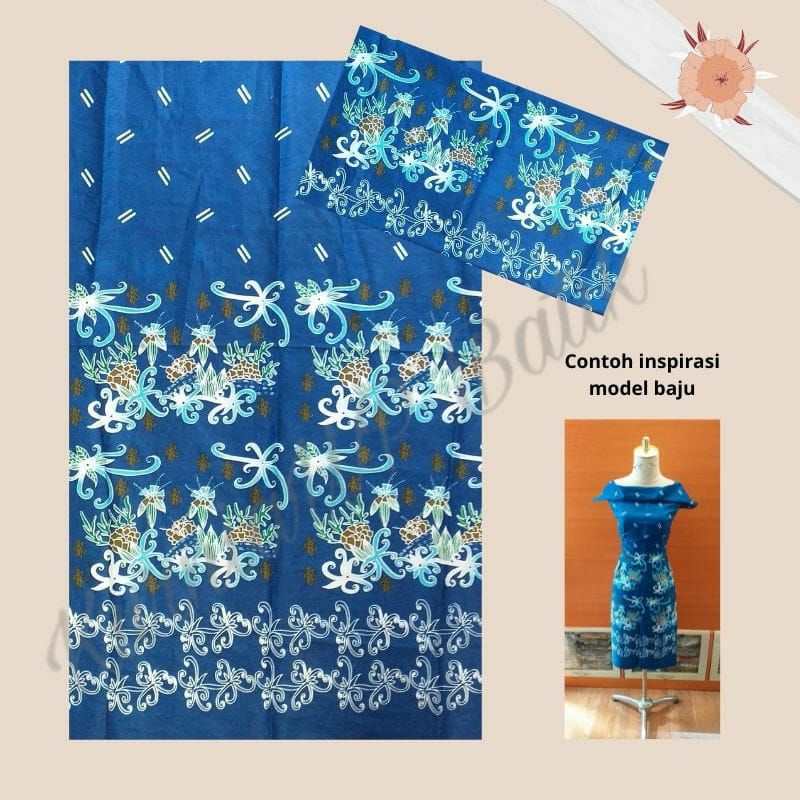 Jual Kain Batik Kaltim Karamunting Biru | Shopee Indonesia