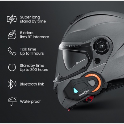Jual FREEDCONN TMAX INTERCOM BLUETOOTH HELM DUALMIC INTERCOM T-MAX E ...