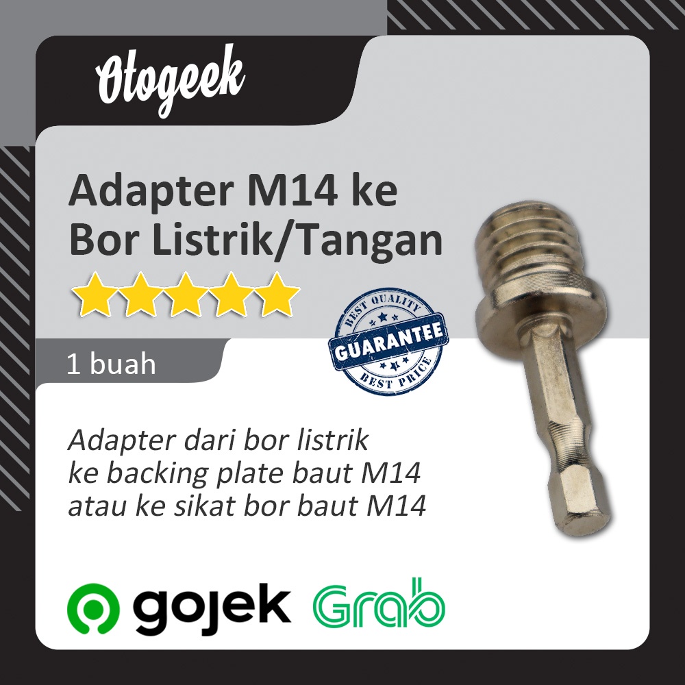 Jual Adapter Adaptor Bor Tangan Listrik Ke Backing Plate M14 Sikat Bor ...