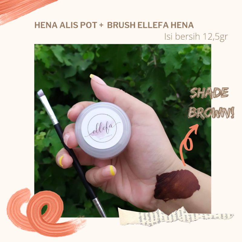Jual Ellefa hena brow tint. Henna Alis Pot (Dengan Brush) Waterproof ...