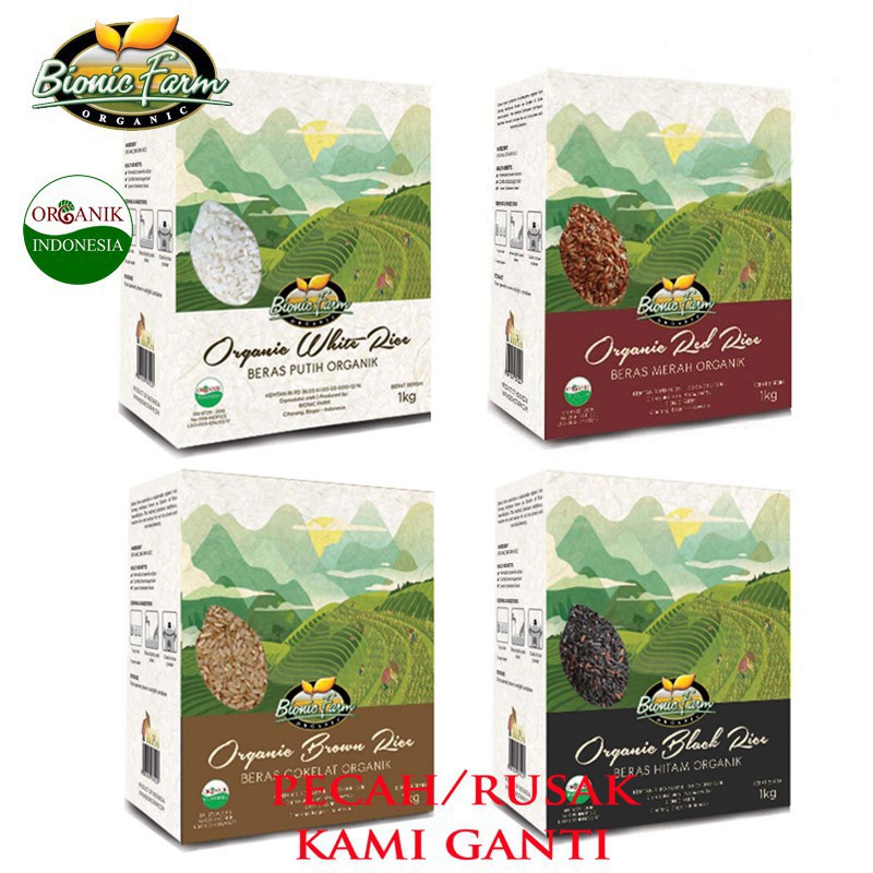 Jual Beras Organik 1kg Beras Merah Putih Organic Rice 1 kg BIONIC FARM ...