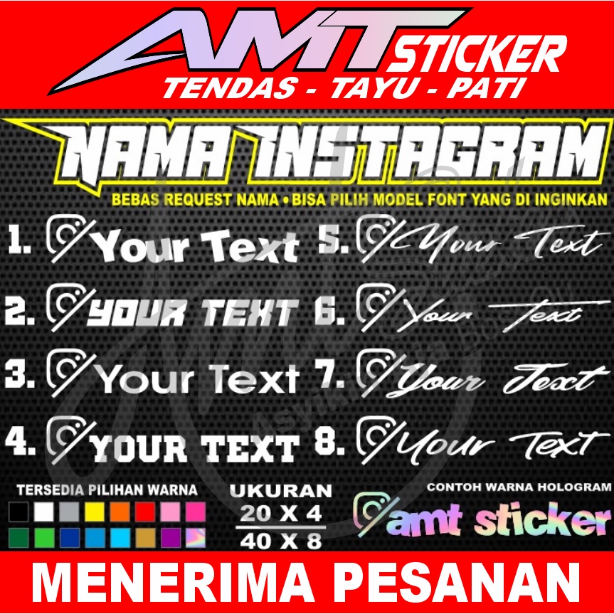 Jual [CUTTING] STIKER TULISAN NAMA INSTAGRAM - STIKER CUSTOM NAMA ...