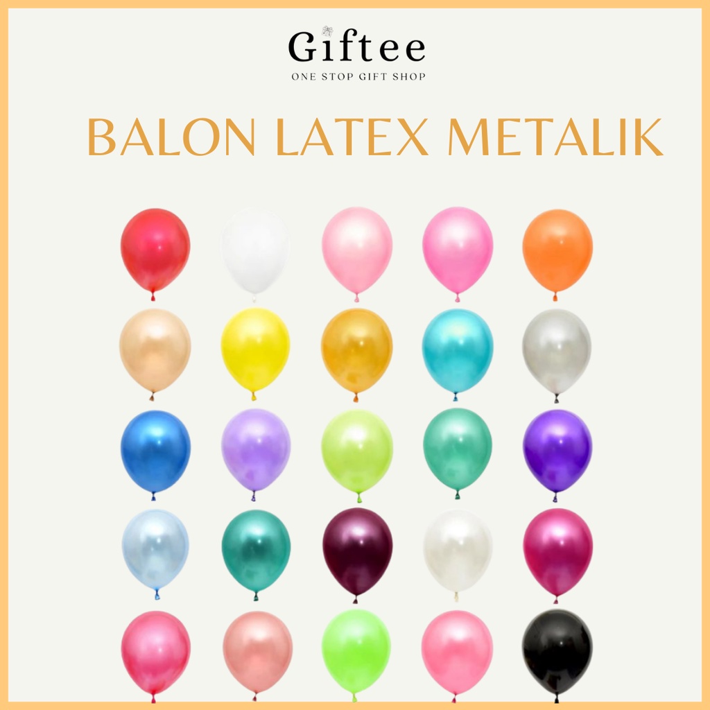 Jual BALON LATEX METALIK BALON BULAT BALOON KARET POLOS PESTA UKURAN 12 ...