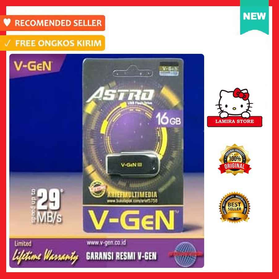 Jual FLASHDISK 16GB / FLASHDISK V-GEN 16GB 100% ORIGINAL / FLASHDISK ...