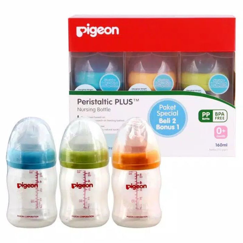 Jual Paket Pigeon Botol Set Isi 3 Peristaltic Plus Wide Neck 160ml ...