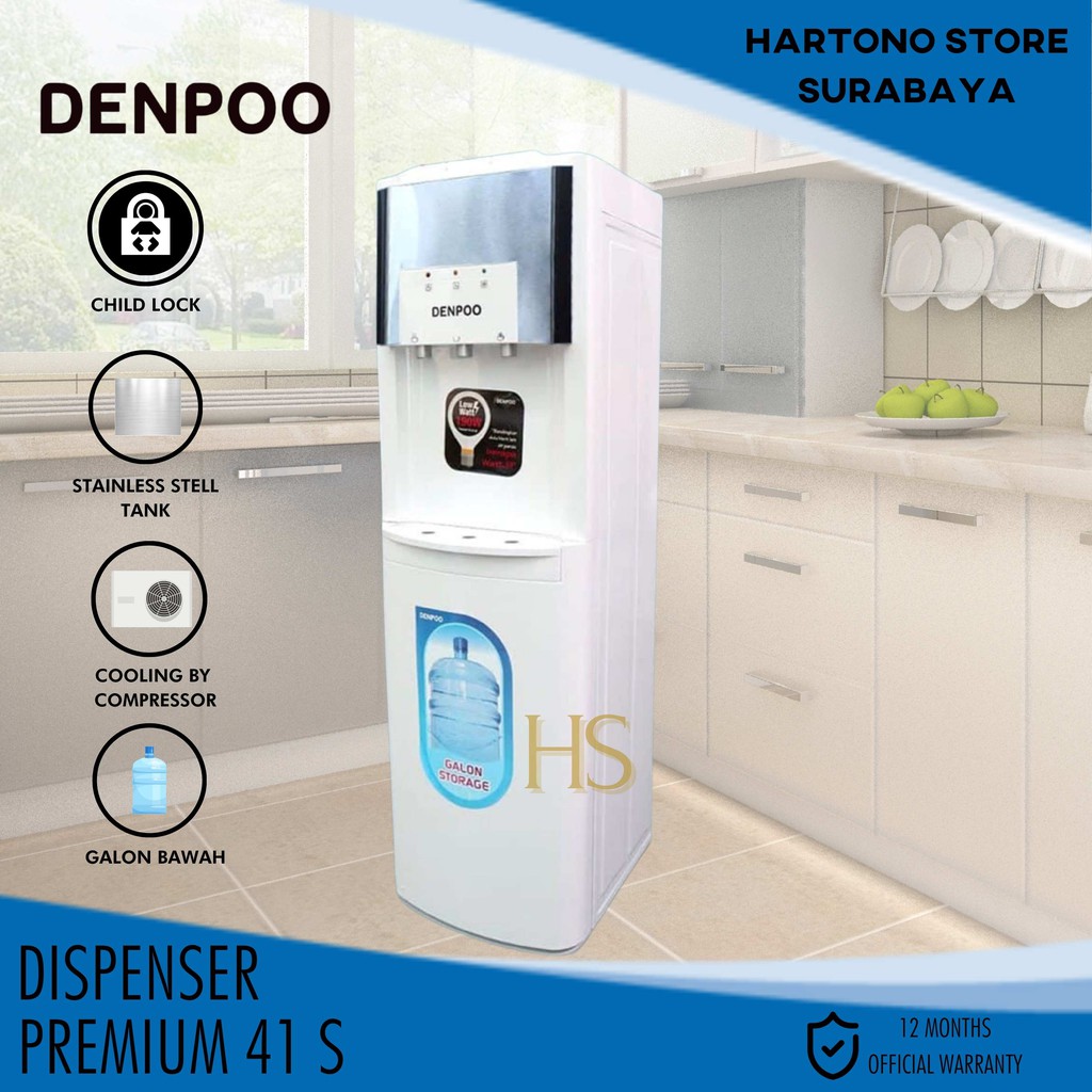 Jual Dispenser Galon Bawah Denpoo Premium 4 Series Low Watt 190W ...
