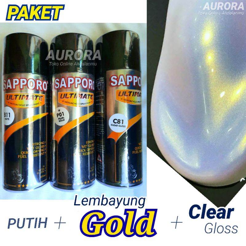Jual PAKET Sapporo Ultimate Putih White B11 + Pearl Gold P01 Kuning ...