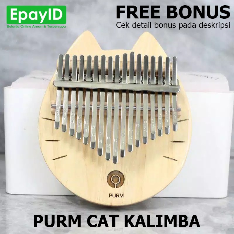 Jual PURM CAT KALIMBA 17 KEYS PINE WOOD CUTE CAT KUCING MBIRA FREE ...