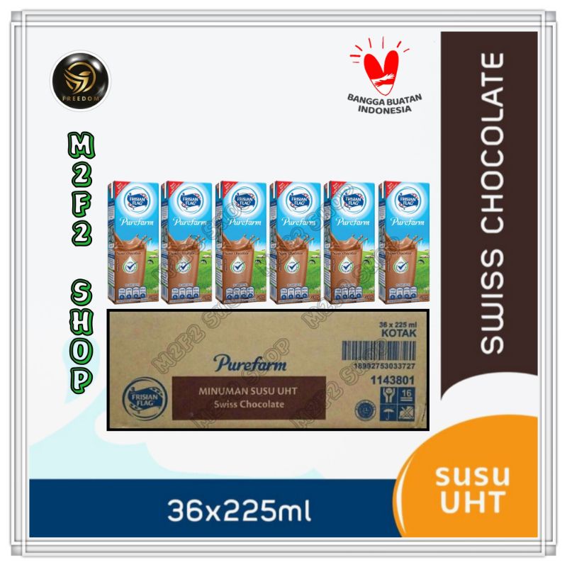 Jual Susu Bendera Frisian Flag Purefarm Kotak UHT Swiss Chocolate | Cokelat - 225 ml (Kemasan ...